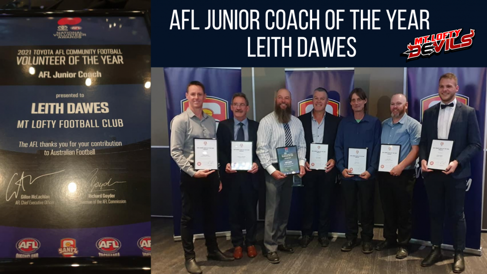 AFL COACH OF THE YEAR PRESENTATIONS | LEITH DAWES | Mt Lofty Devils Wordpress