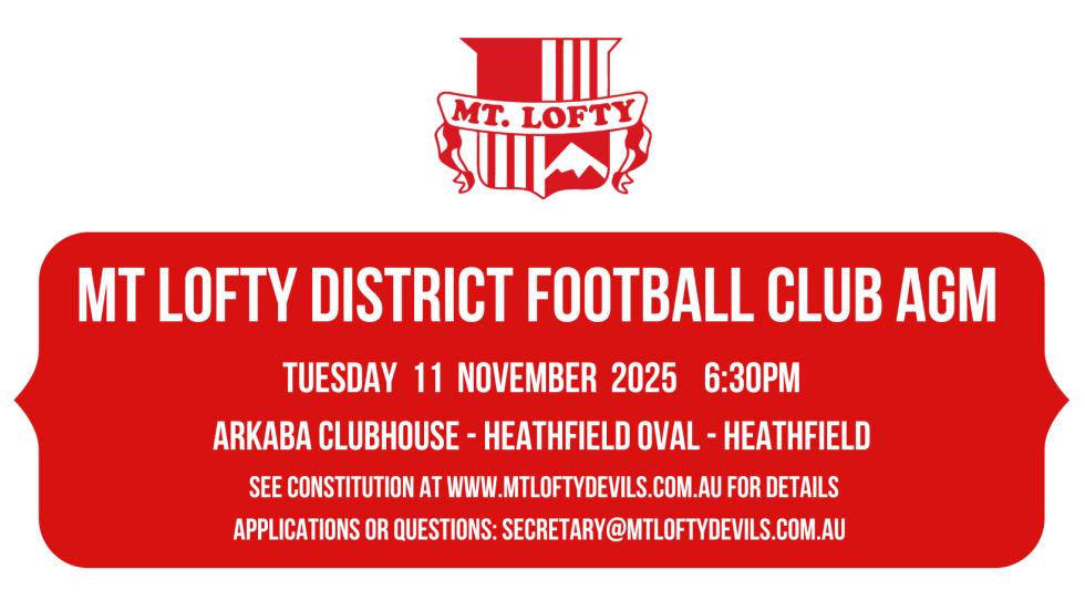 MLDFC AGM | TUESDAY 11 NOVEMBER 2025 | Mt Lofty Devils Wordpress